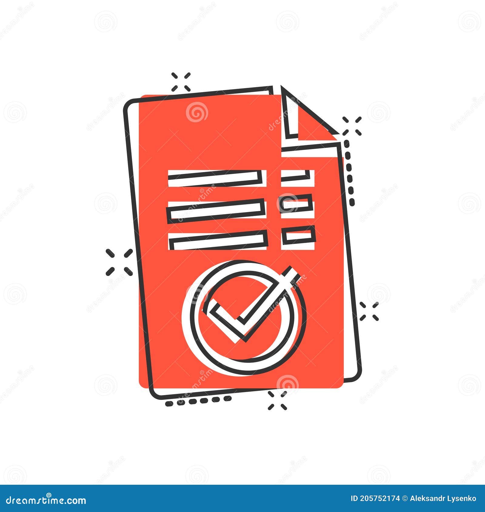 Approved Document Icon In Comic Style. Authorize Cartoon Vector ...