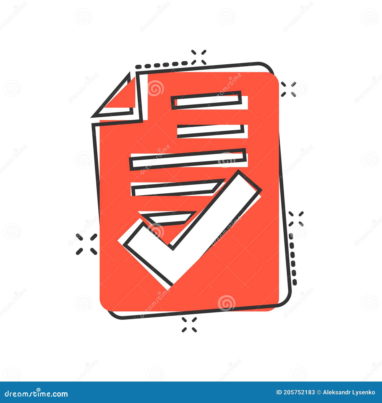 Approved Document Icon In Comic Style. Authorize Cartoon Vector ...