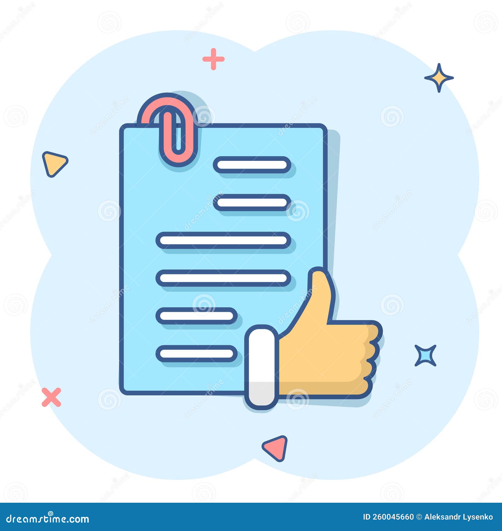 Approved Document Icon In Comic Style. Authorize Cartoon Vector ...