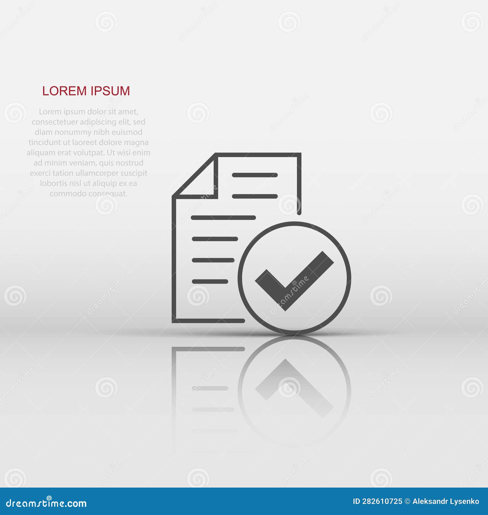 Approved Document Icon In Flat Style. Authorize Vector Illustration On ...