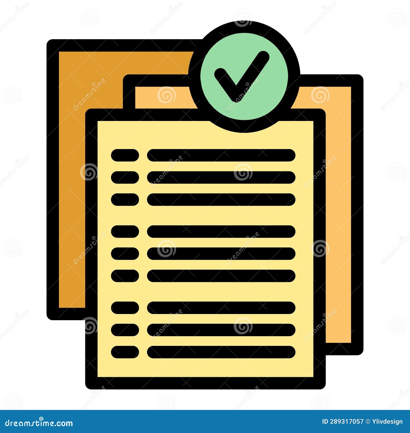 Approved Document Icon Vector Flat Stock Vector - Illustration of ...