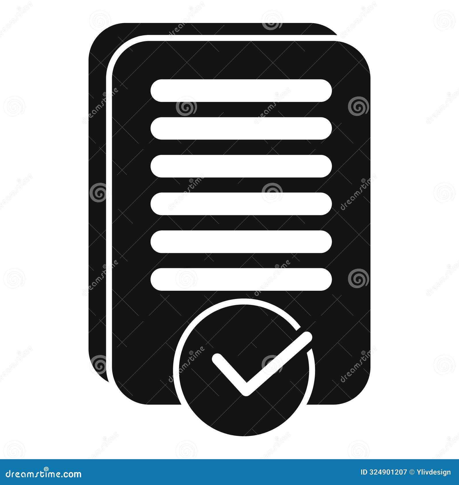 Approved Document Icon Showing Agreement with Contract Stock Vector ...