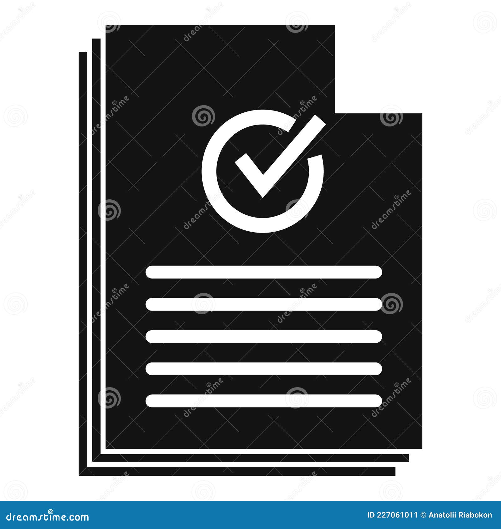 Approved Document Icon Simple . Certificate Mark Stock Illustration ...