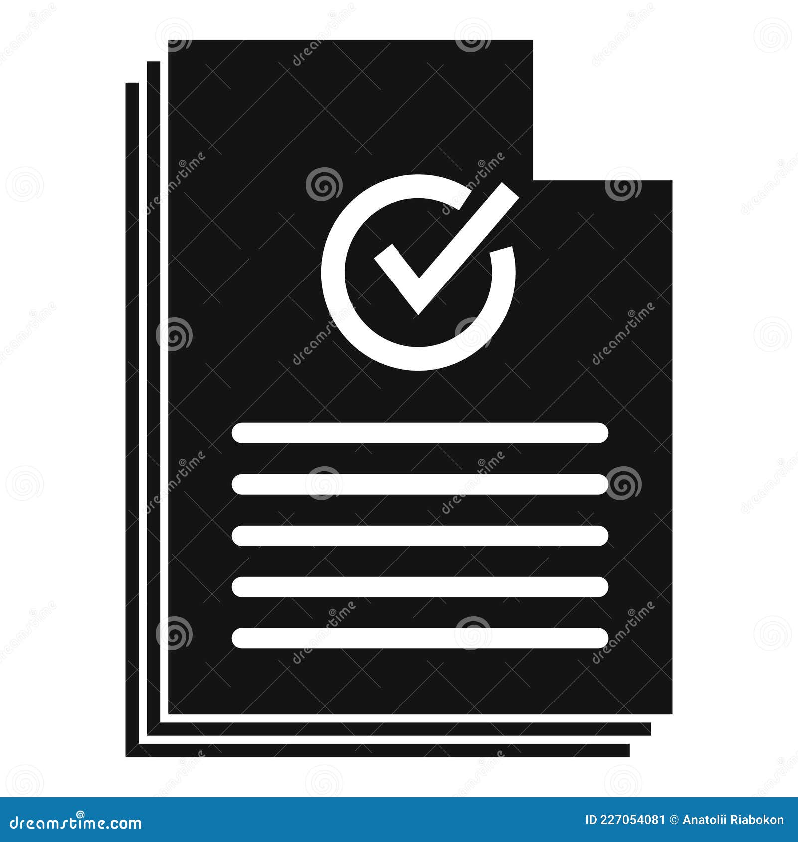 Approved Document Icon Simple Vector. Certificate Mark Stock Vector - Illustration of interview ...
