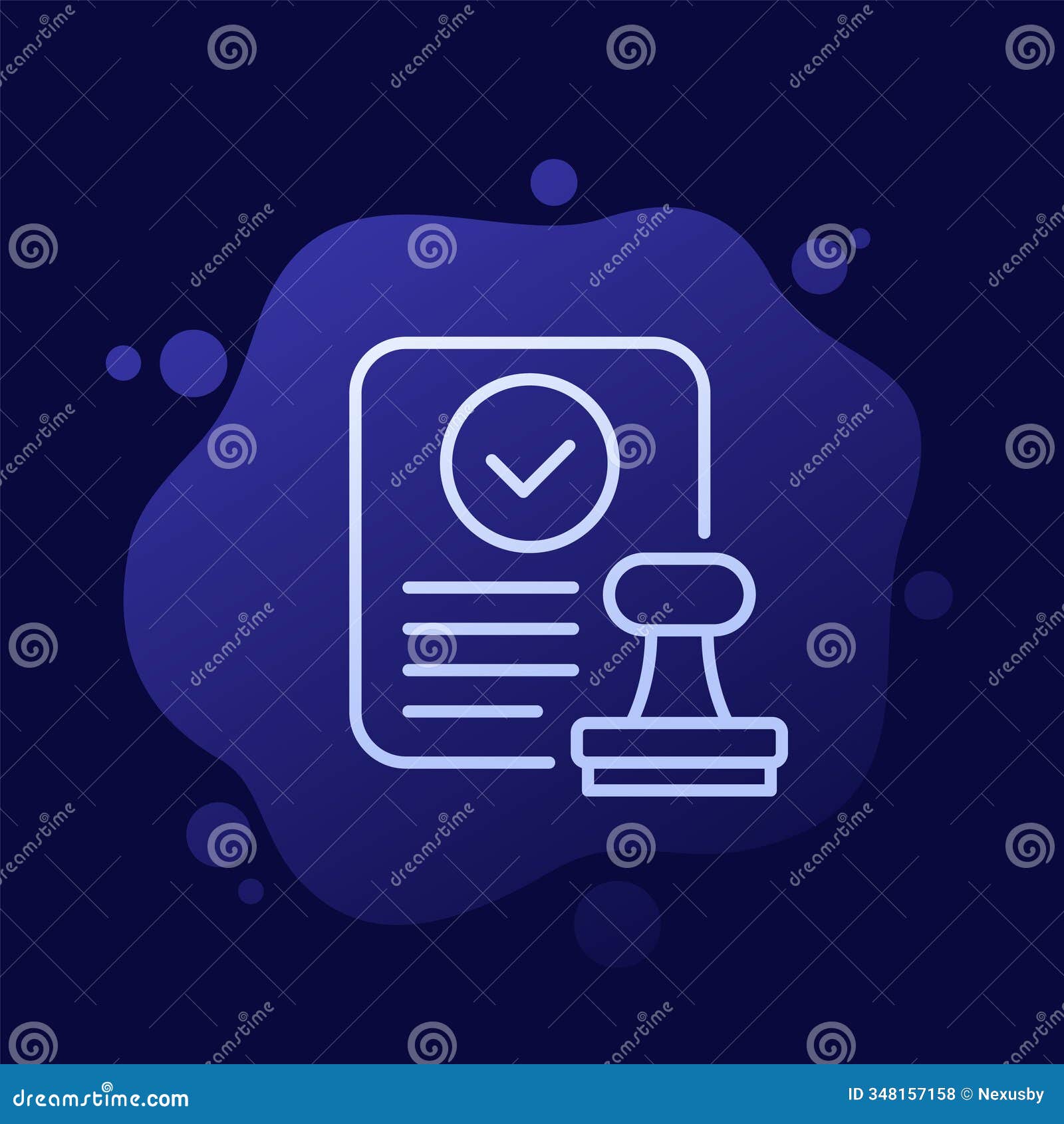 Approved Document Icon In Comic Style. Authorize Cartoon Vector ...