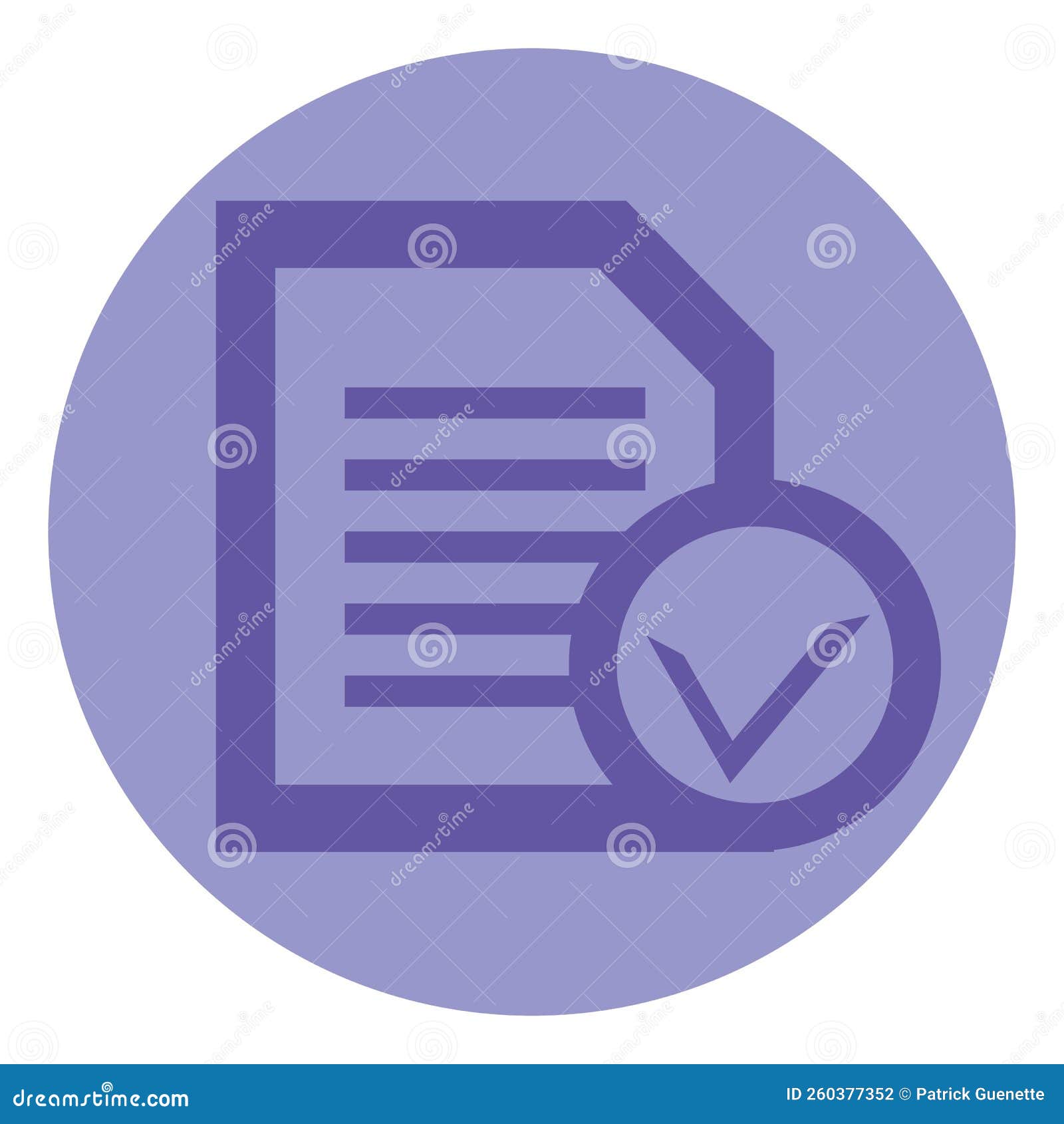 Approved document, icon stock vector. Illustration of vector - 260377352