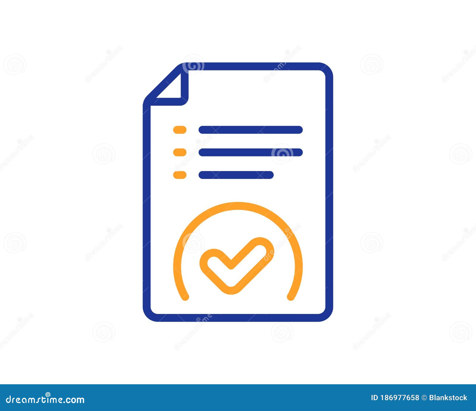 Approved Document Line Icon. Accepted File Sign. Vector Stock Vector ...