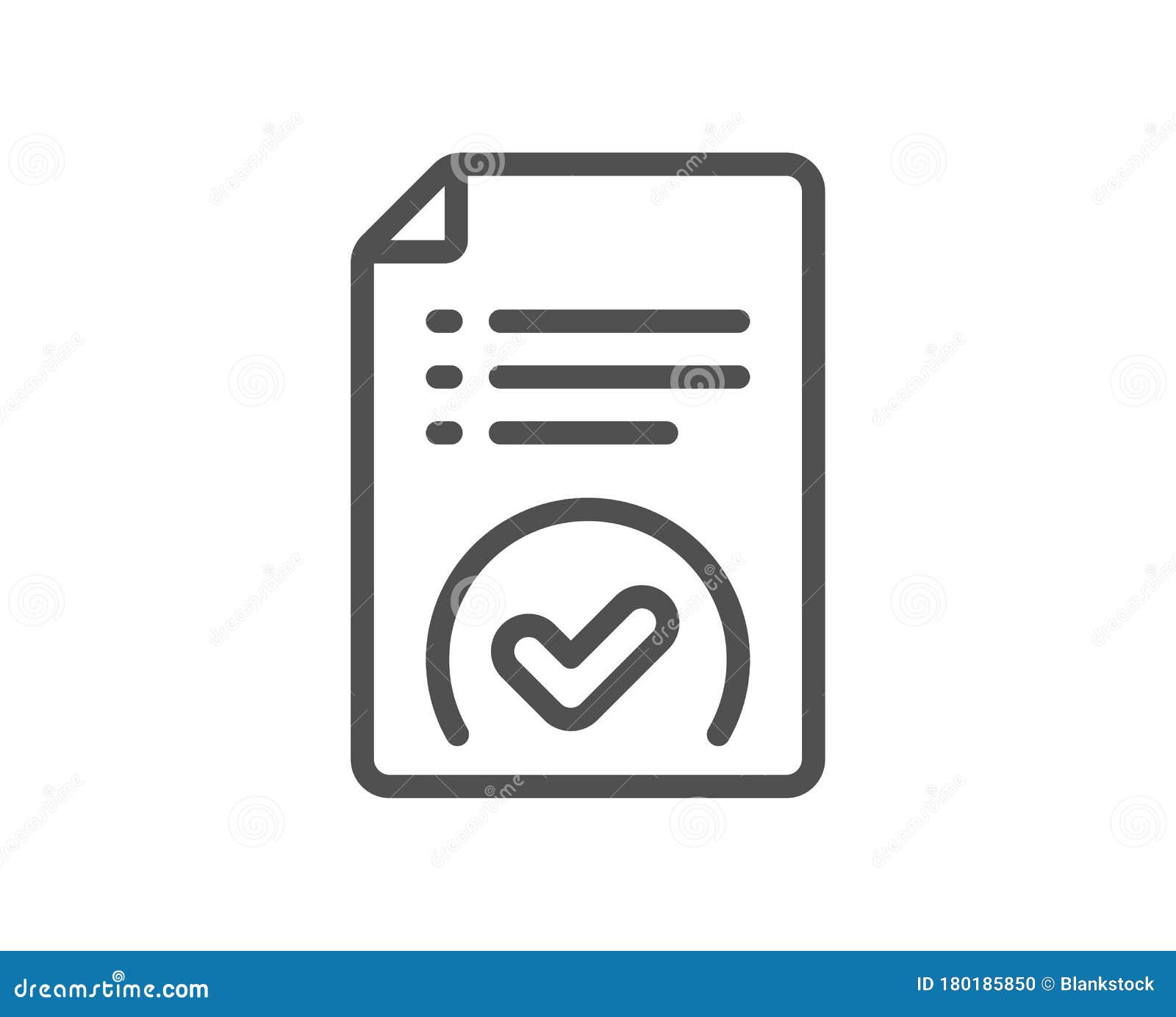 Approved Document Line Icon. Accepted File Sign. Vector Stock Vector ...
