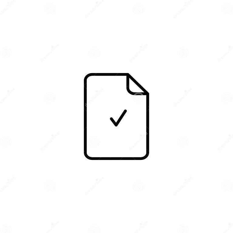 Approved Document Line Icon. Document and Check Icon. Documents Concept ...