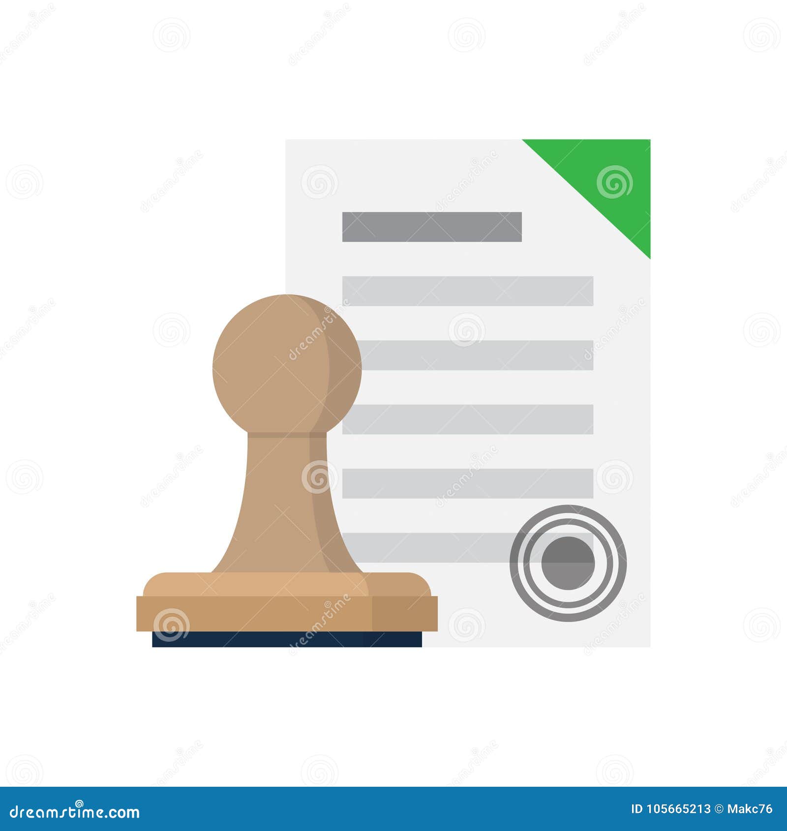 Approved Document with Stamp Stock Vector - Illustration of symbol ...