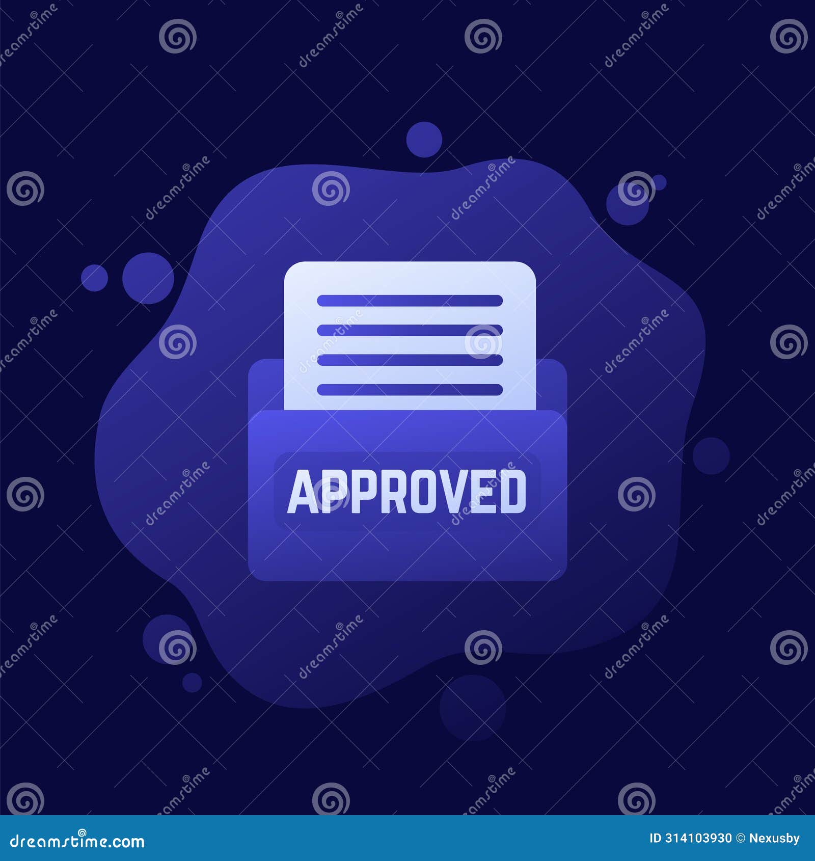 Approved Documents in a Folder Icon, Vector Design Stock Vector ...