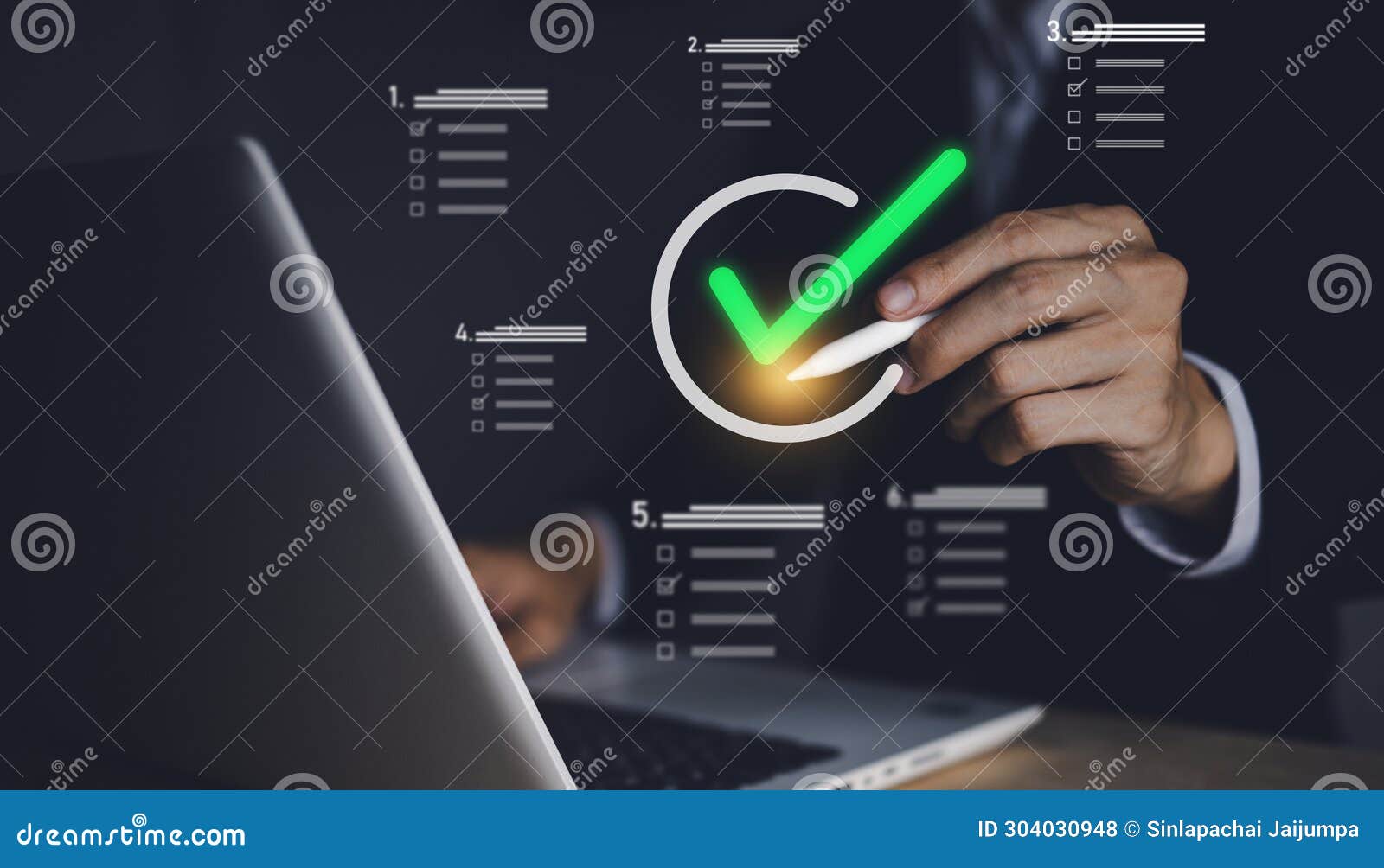 Approved E-document. Businessman Assessment for Certificate. Digital ...