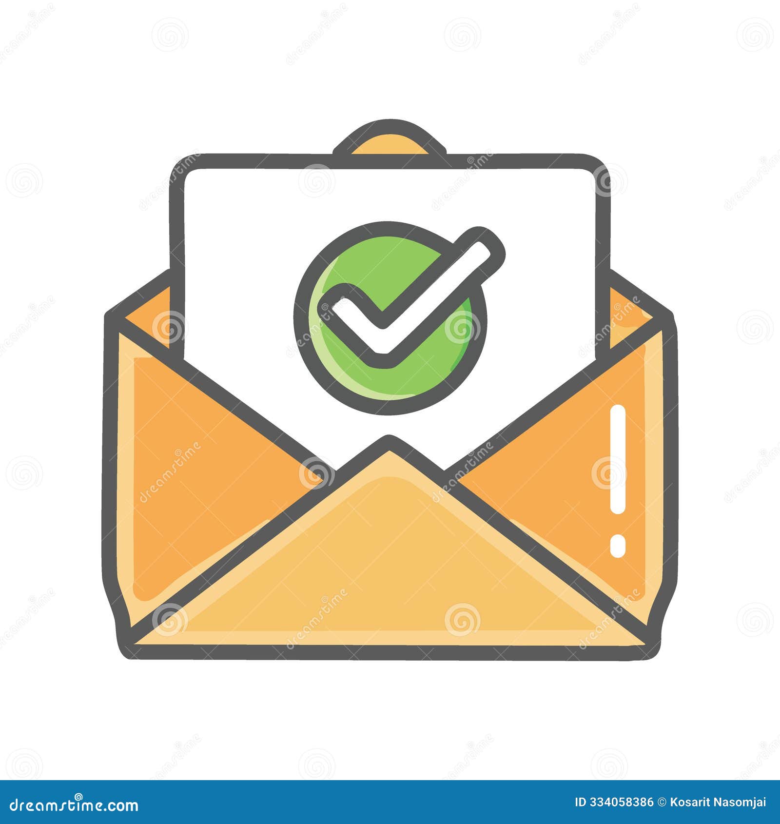 Approved Email. Envelope with a Green Check Mark, Indicating Approval ...