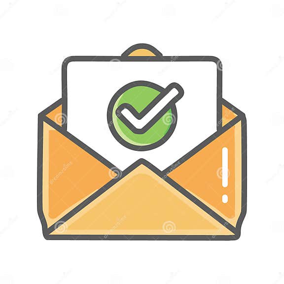 Approved Email. Envelope with a Green Check Mark, Indicating Approval ...