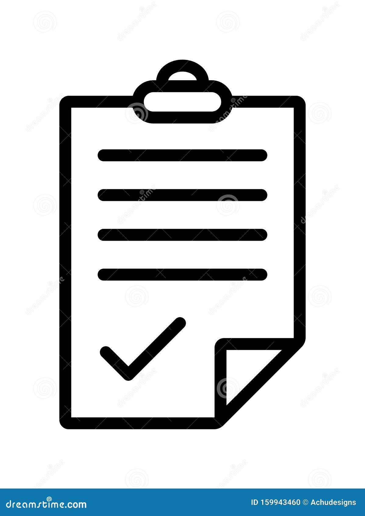 Approved File Document Tick Line Icon Stock Vector - Illustration of ...