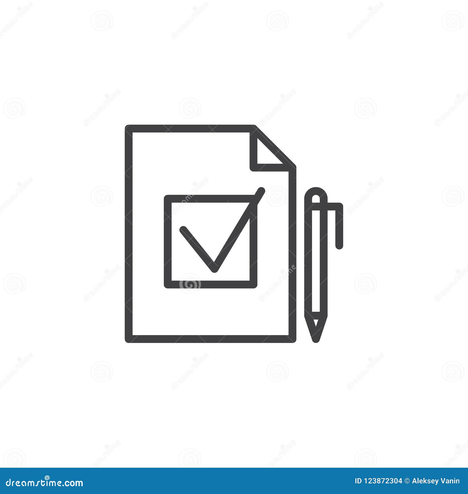 Approved file outline icon stock vector. Illustration of pictogram ...