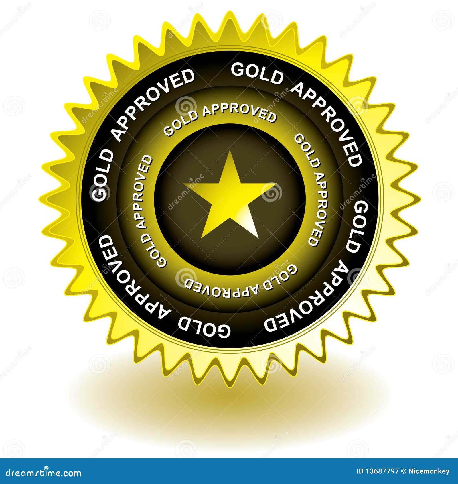 Approved gold icon stock vector. Illustration of special - 13687797
