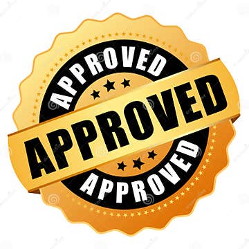 Approved gold vector stamp stock vector. Illustration of icons - 109354423