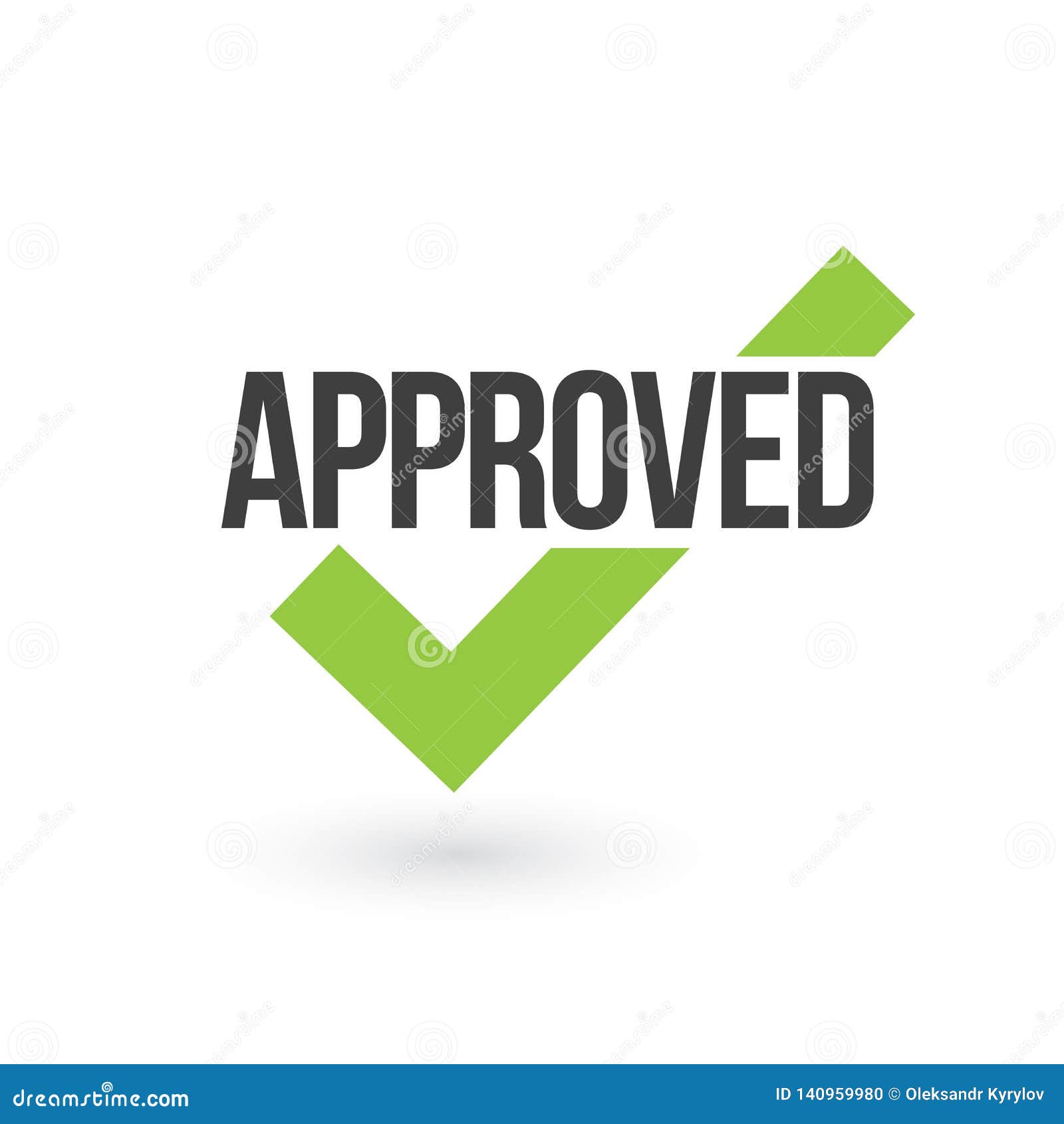 Approved Green Tick Stamp, Vector Illustration Isolated on White ...