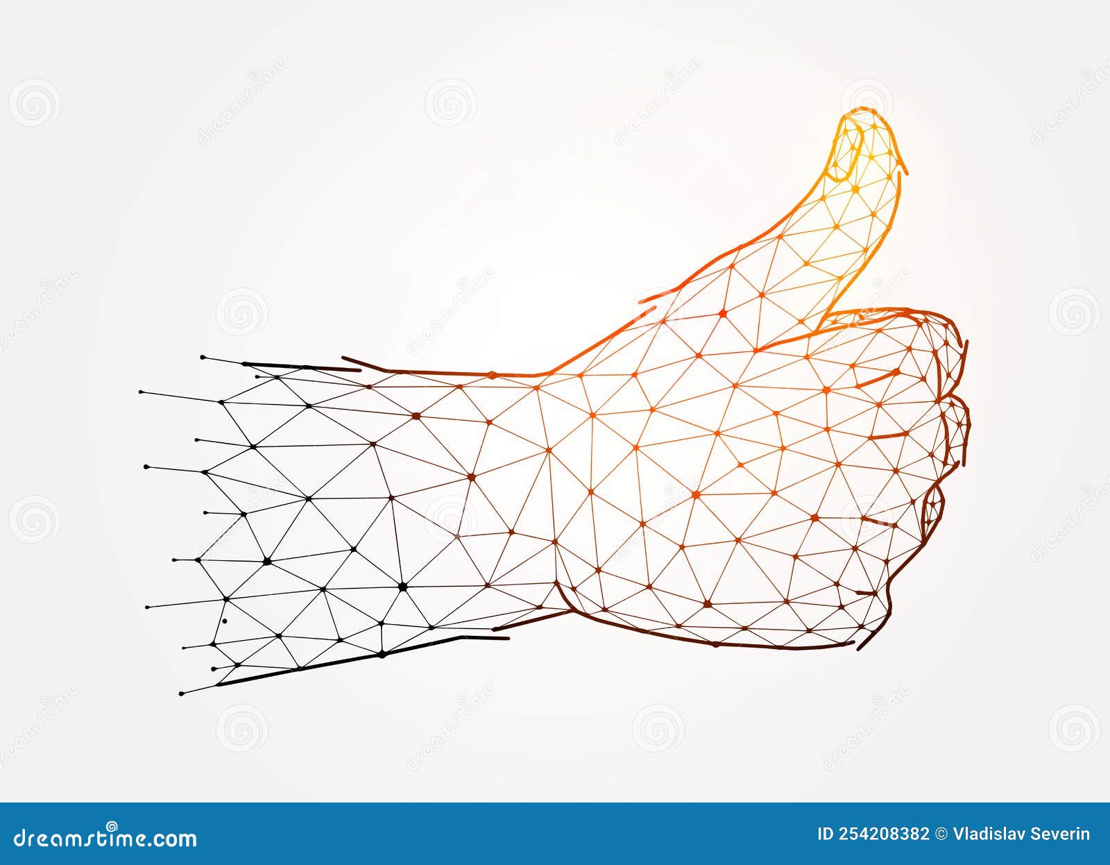 Approved. Hand Gesture Ok Low Poly Design Stock Vector - Illustration ...
