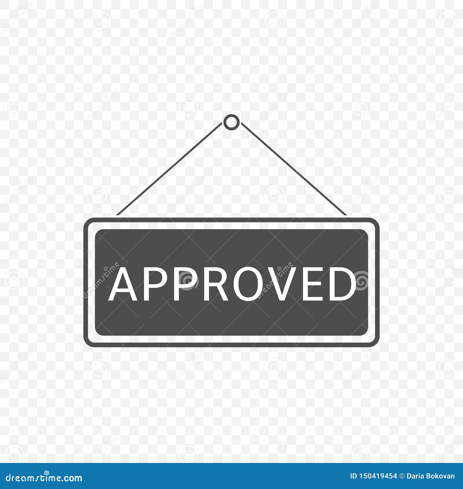 Approved Hanging sign stock vector. Illustration of approval - 150419454