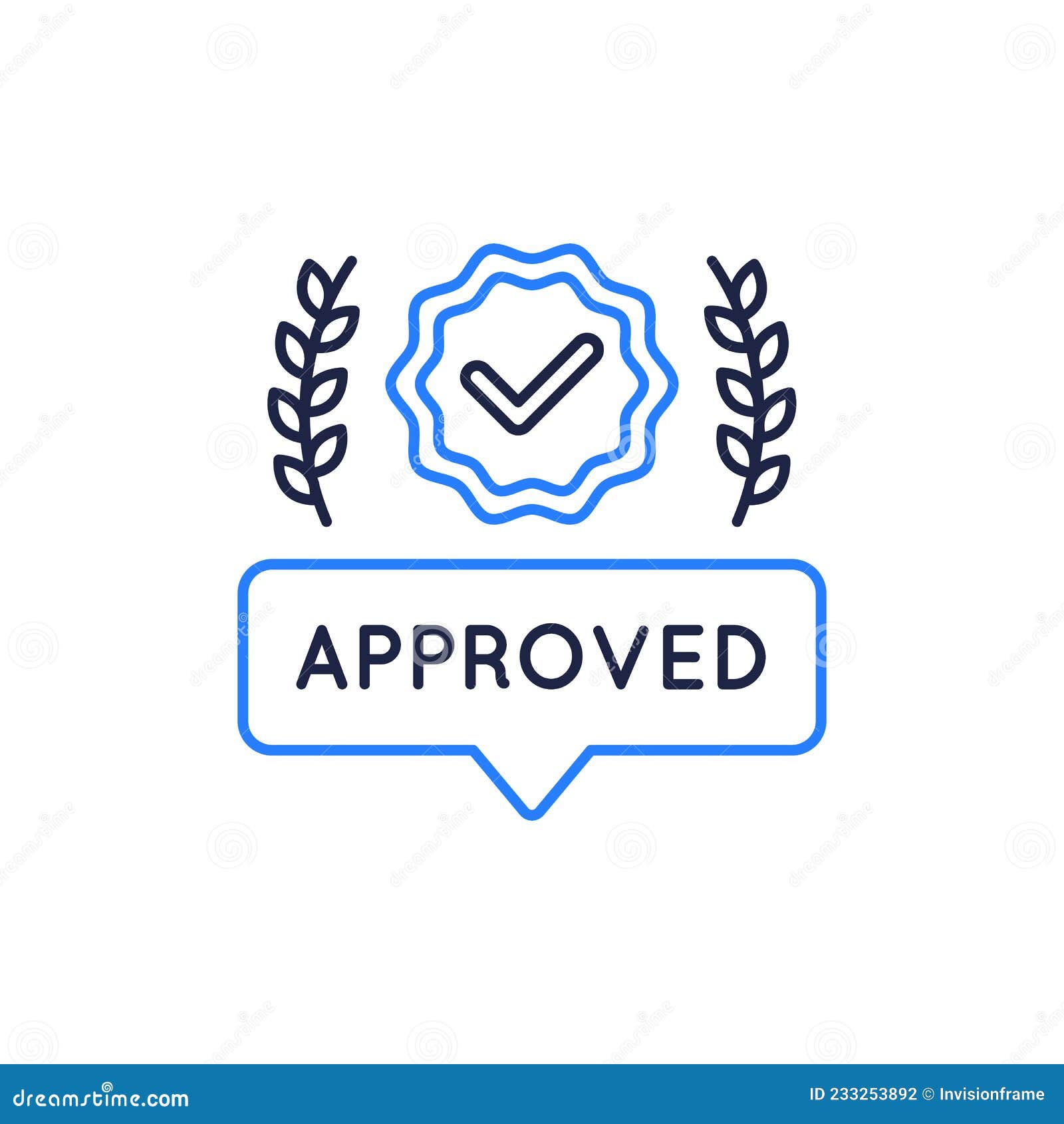 Approved Label with Blue Checkmark. Approved Sticker for Social Network ...