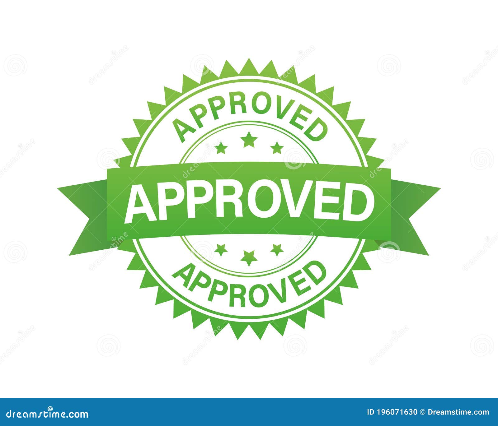Approved Label. Approved Green Stamp with Band Stock Vector ...