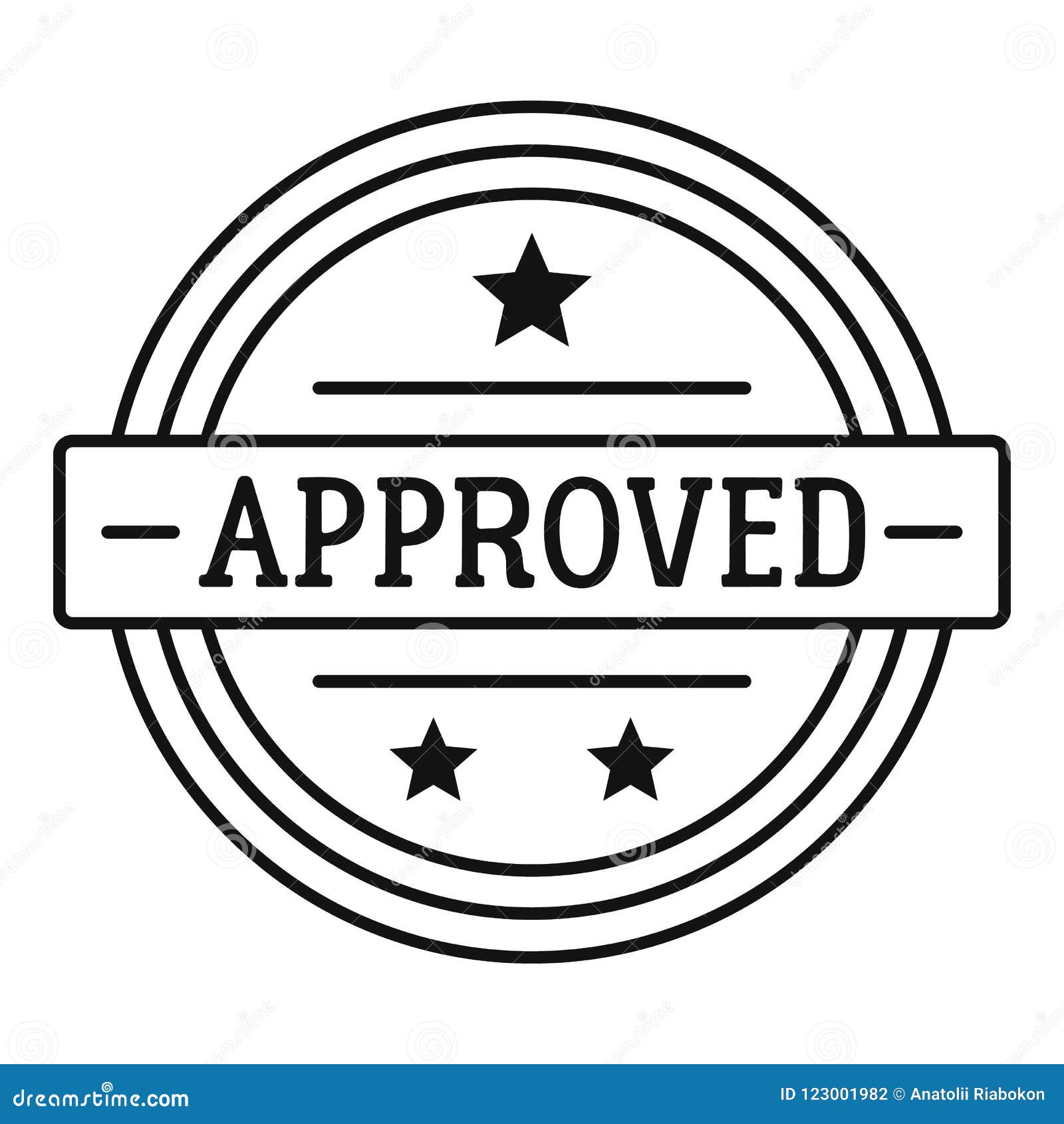 Approved Lgo, Simple Style. Stock Illustration - Illustration of vacant ...