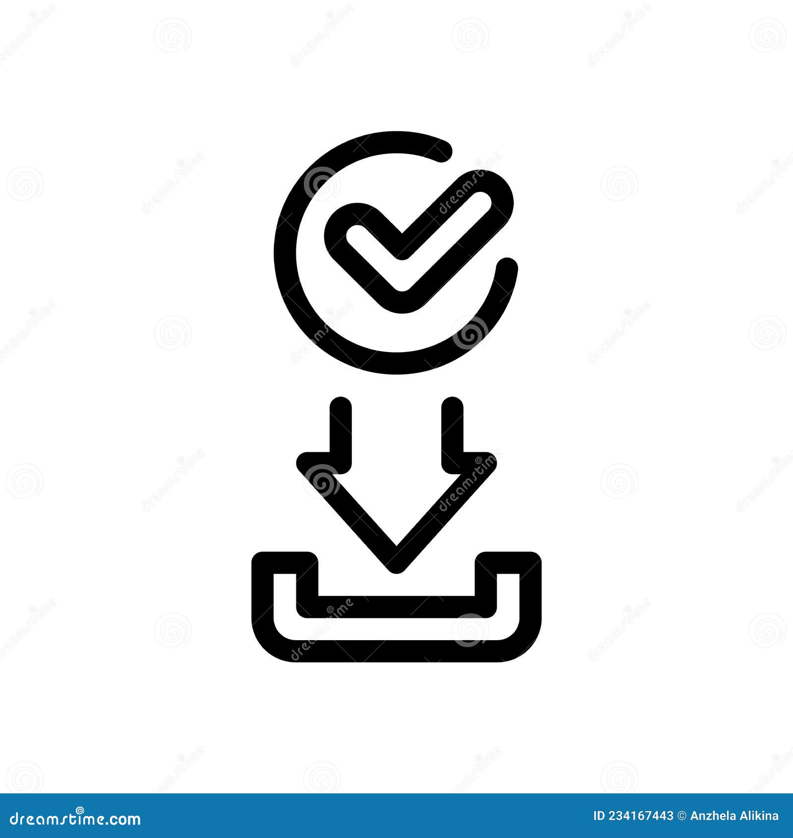 Approved Loading Color Line Icon. Verification Download Concept Stock ...