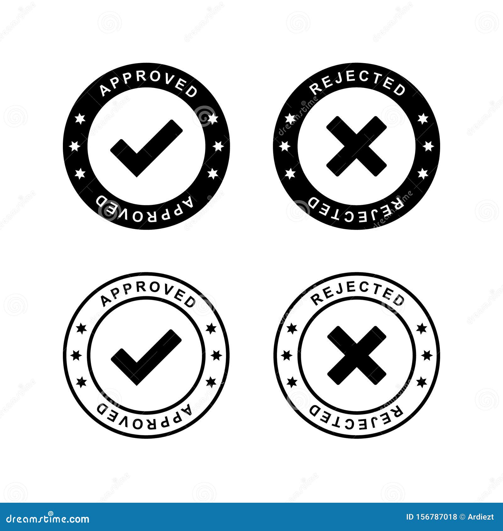 Approved Logo. Round Stamp for Approved and Tested Product, Software ...