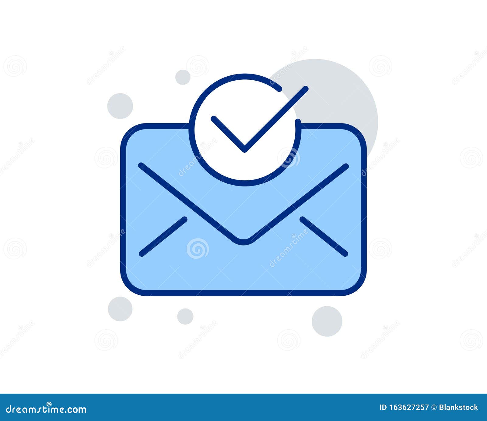 Approved Mail Line Icon. Accepted or Confirmed Sign. Vector Stock ...