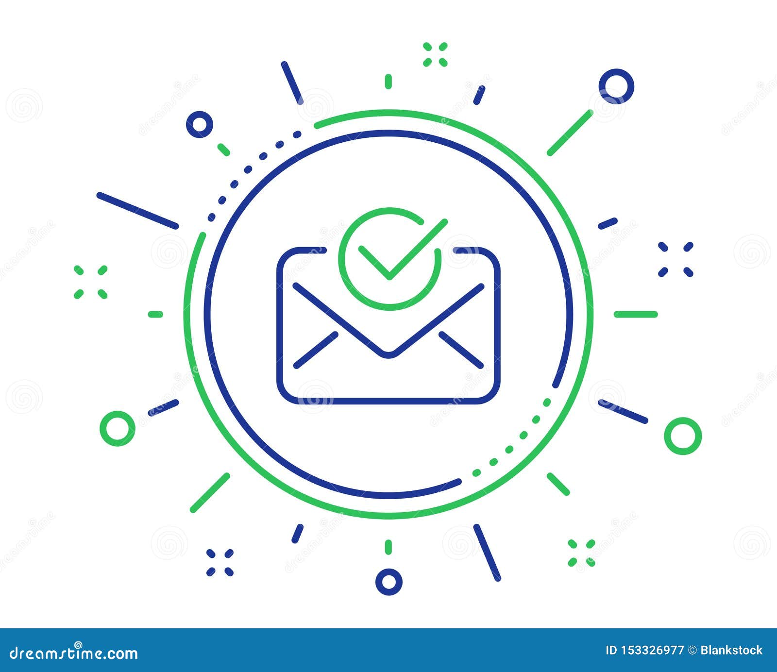 Approved Mail Line Icon. Accepted or Confirmed Sign. Vector Stock ...