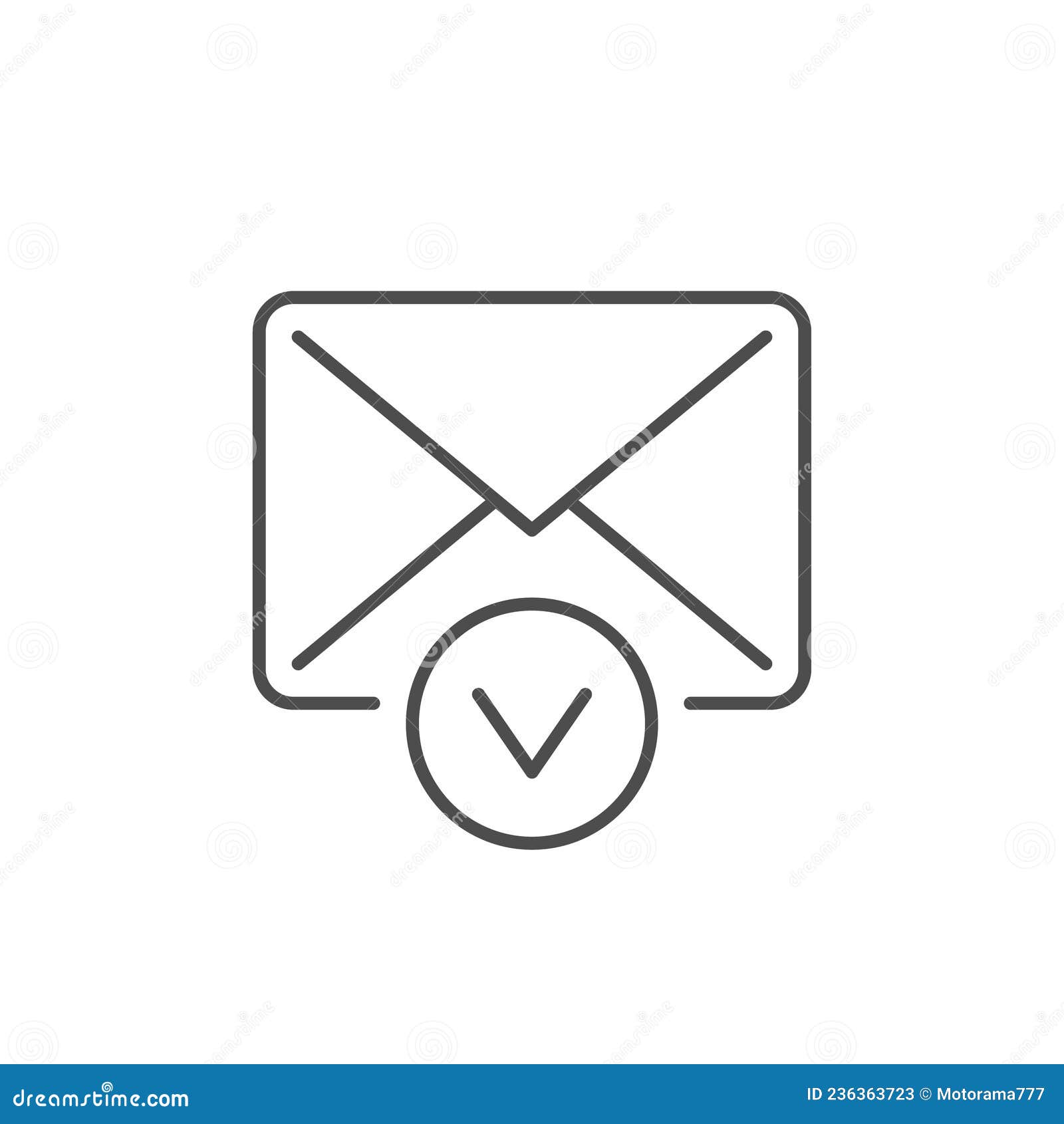 Approved Mail Line Outline Icon Stock Vector - Illustration of mail ...