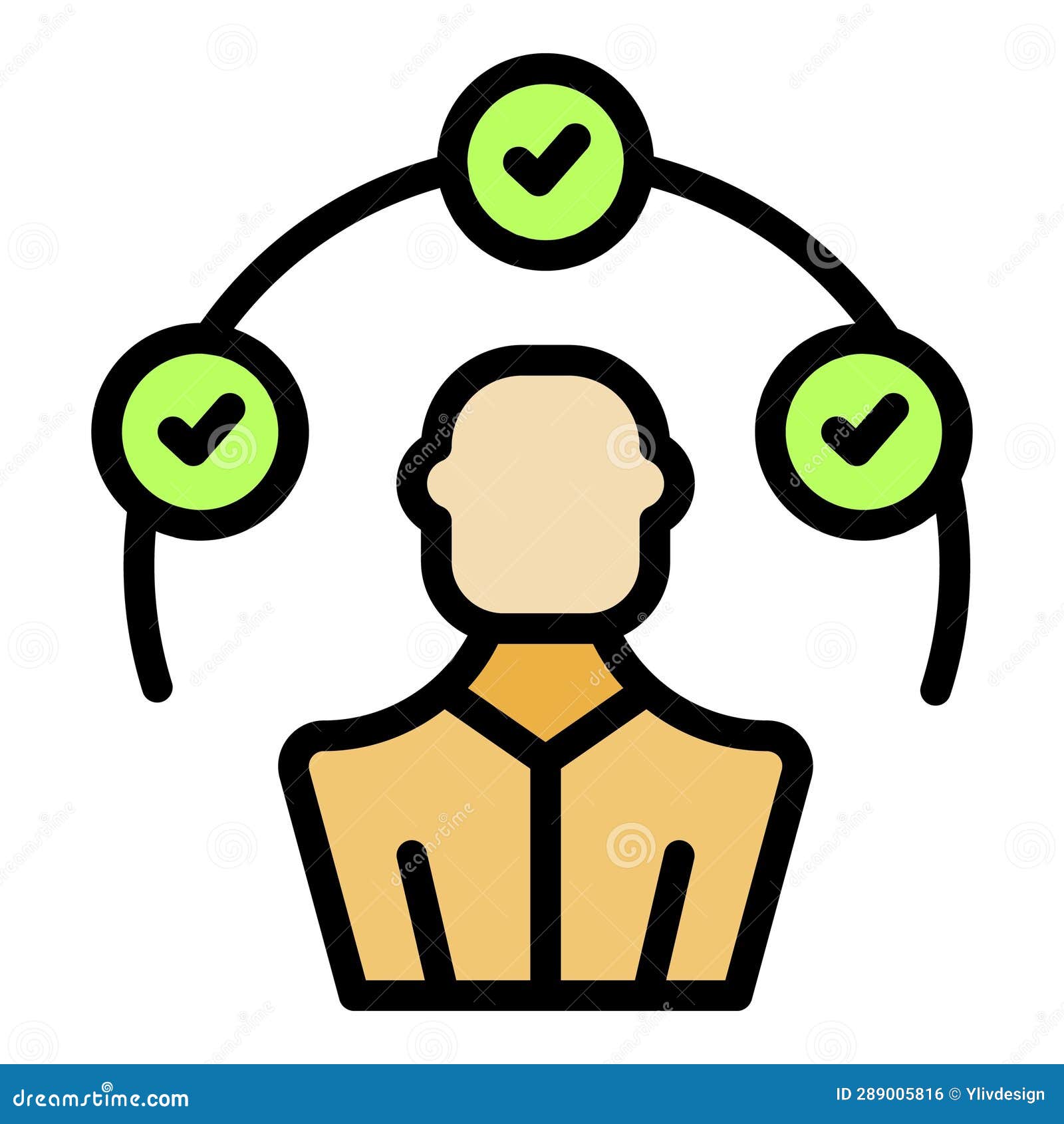 Approved Manager Icon Vector Flat Stock Vector - Illustration of color ...