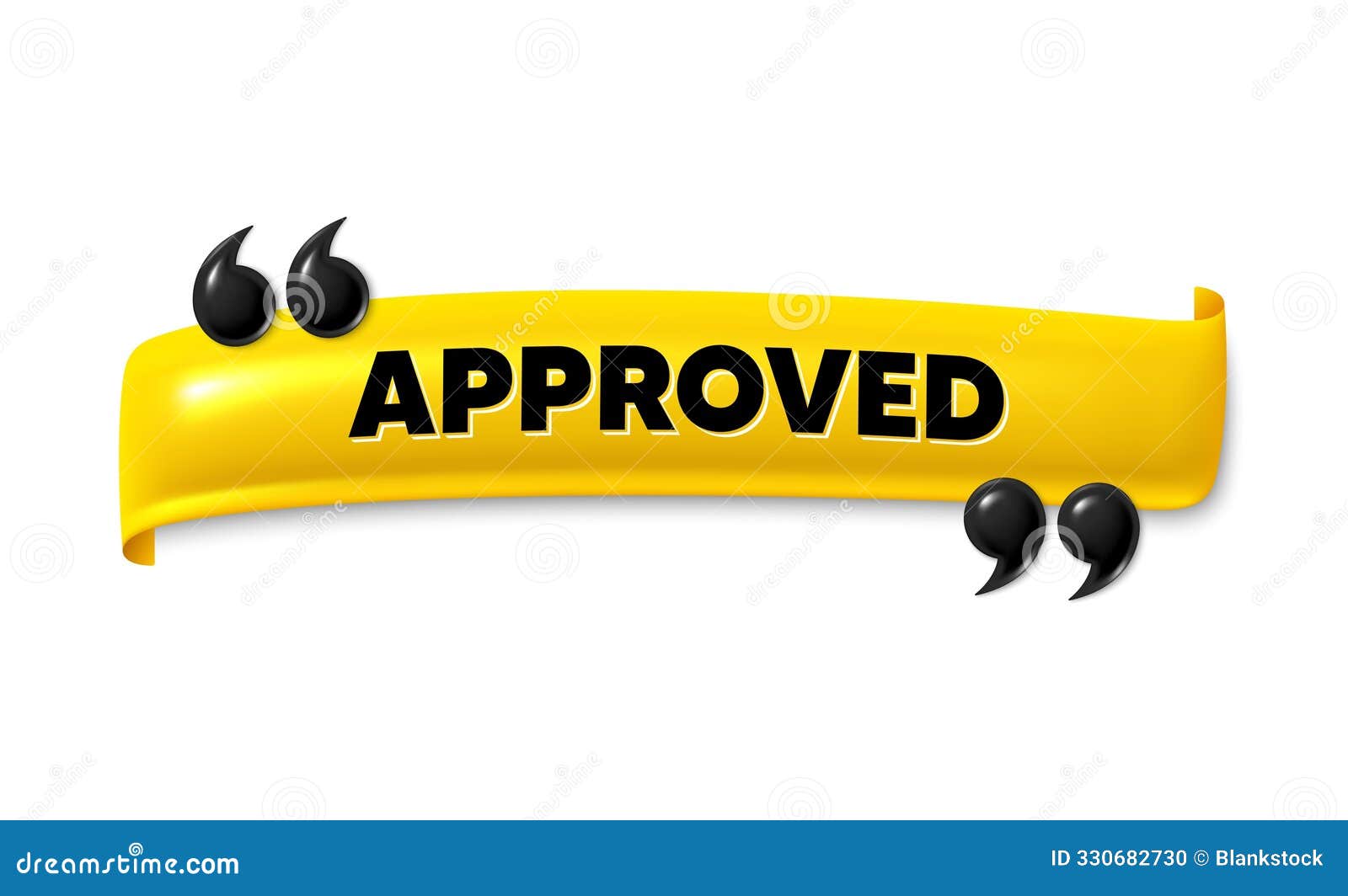 Approved Message. Permission Access Sign. 3d Ribbon Banner. Vector ...