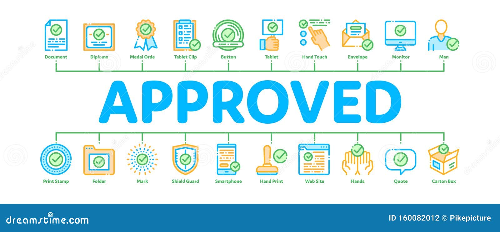 Approved Minimal Infographic Banner Vector Stock Vector - Illustration ...