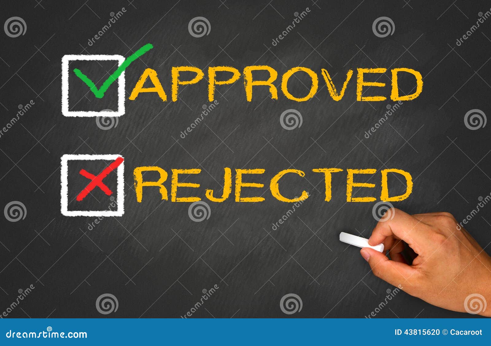Approved not rejected stock photo. Image of competition - 43815620