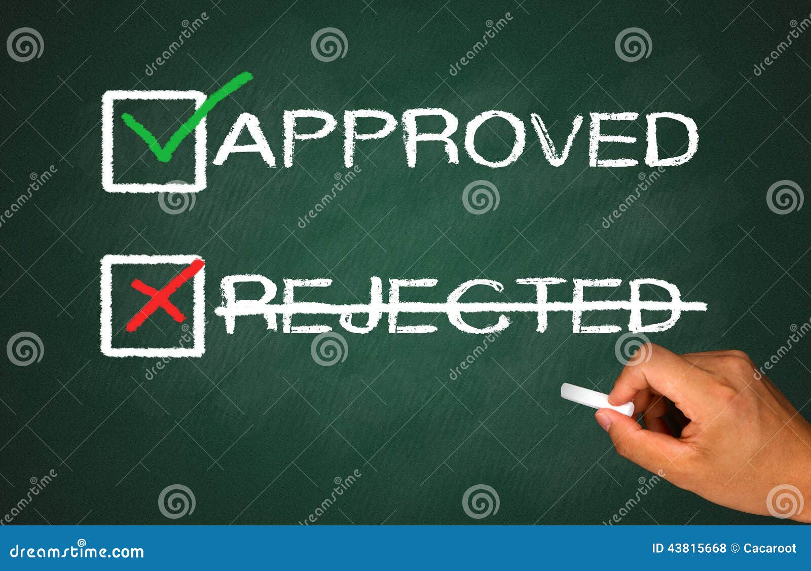 Approved not rejected stock photo. Image of concept, negative - 43815668