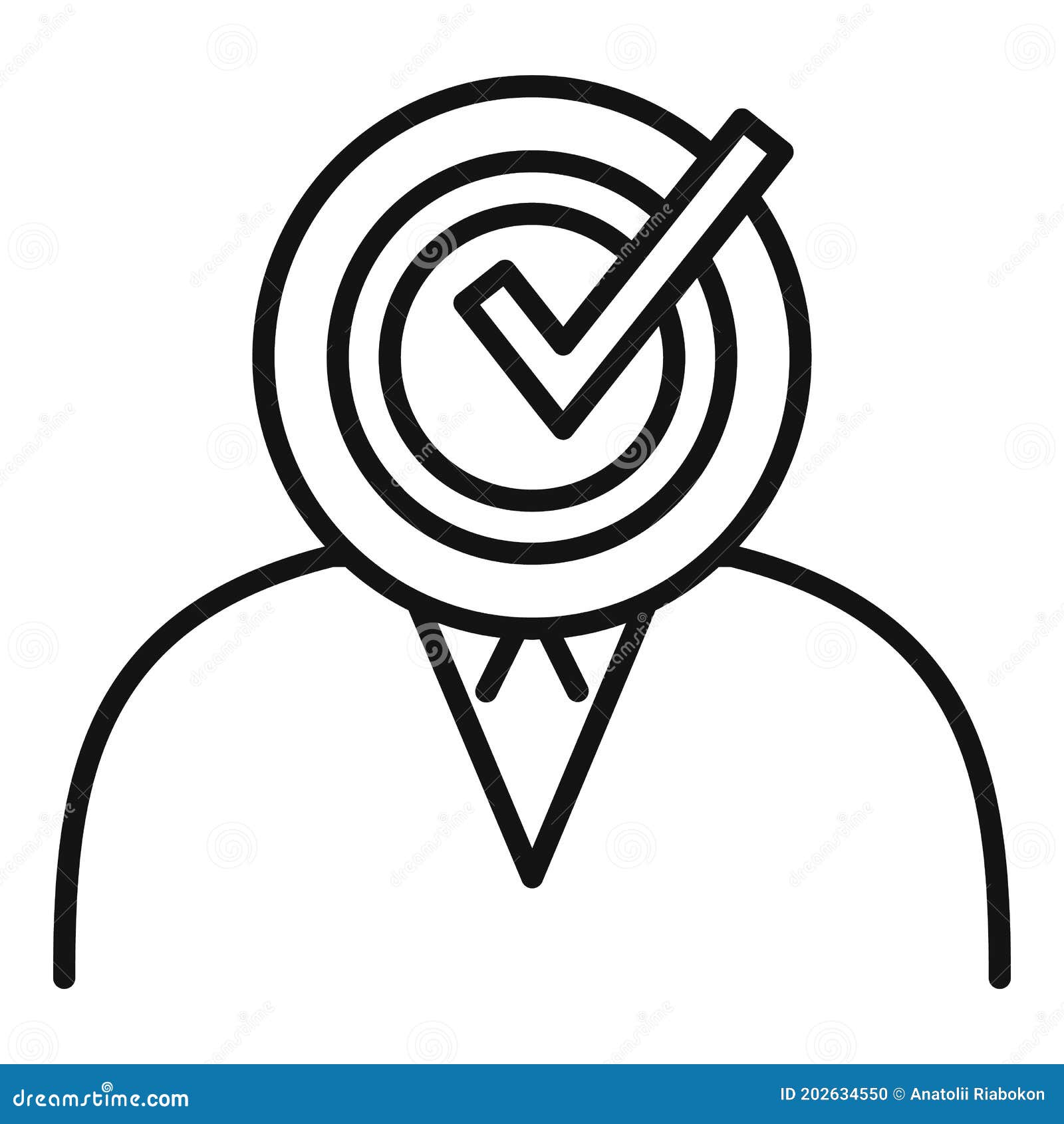 Approved Office Workker Icon, Outline Style Stock Vector - Illustration ...