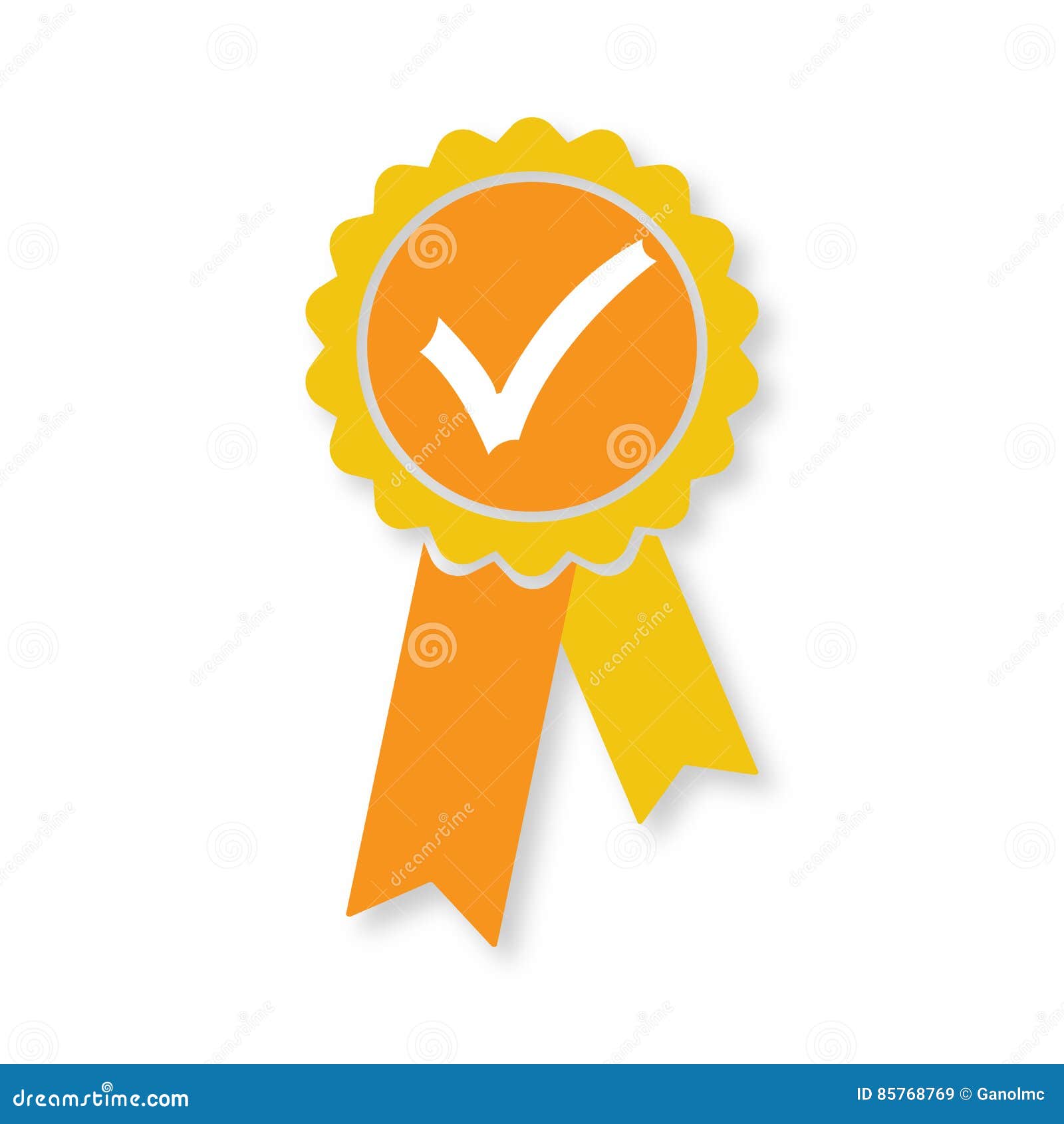 Approved Orange Medal Icon. Vector Illustration Stock Vector ...