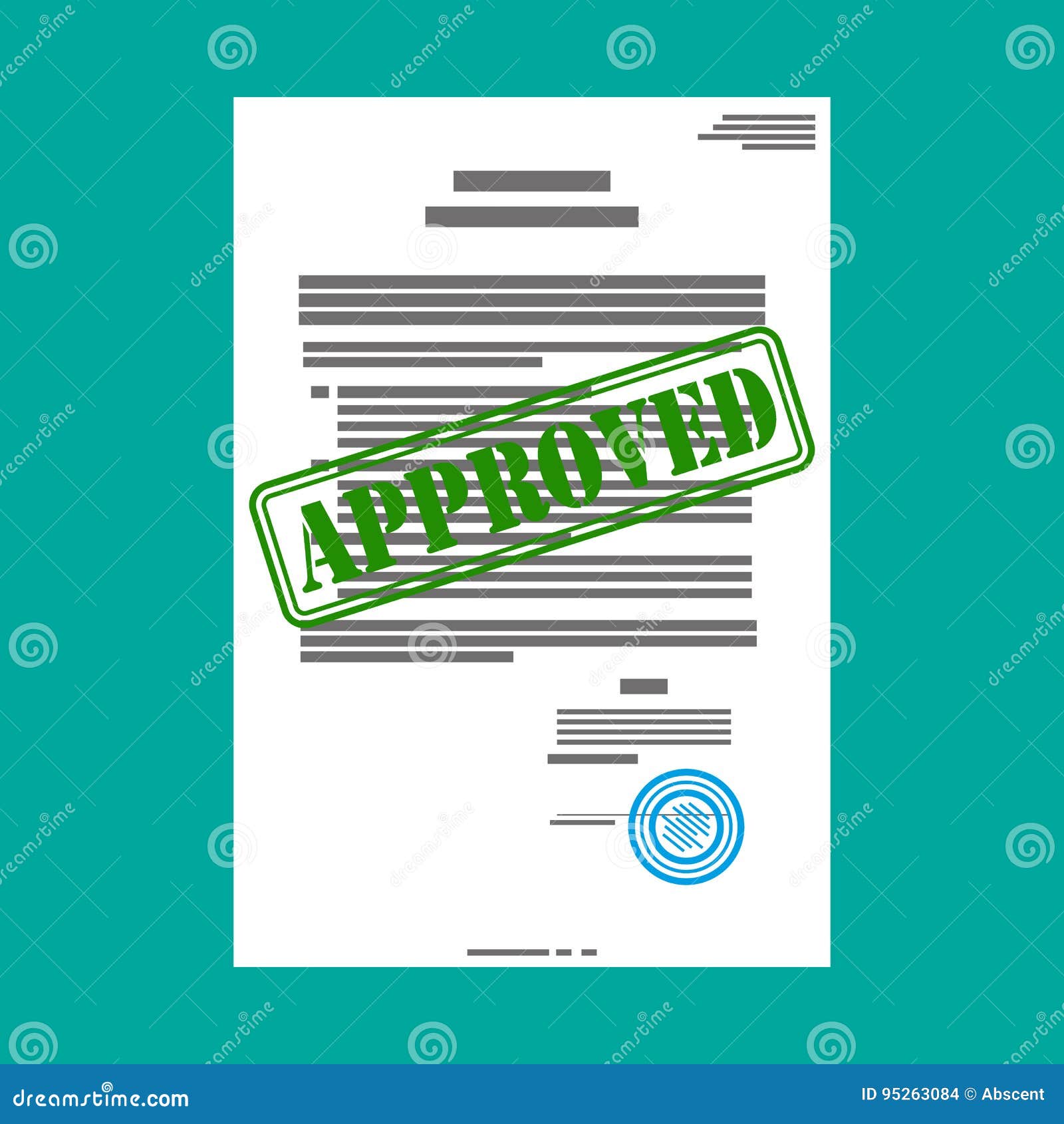 Approved paper document stock vector. Illustration of paperwork - 95263084