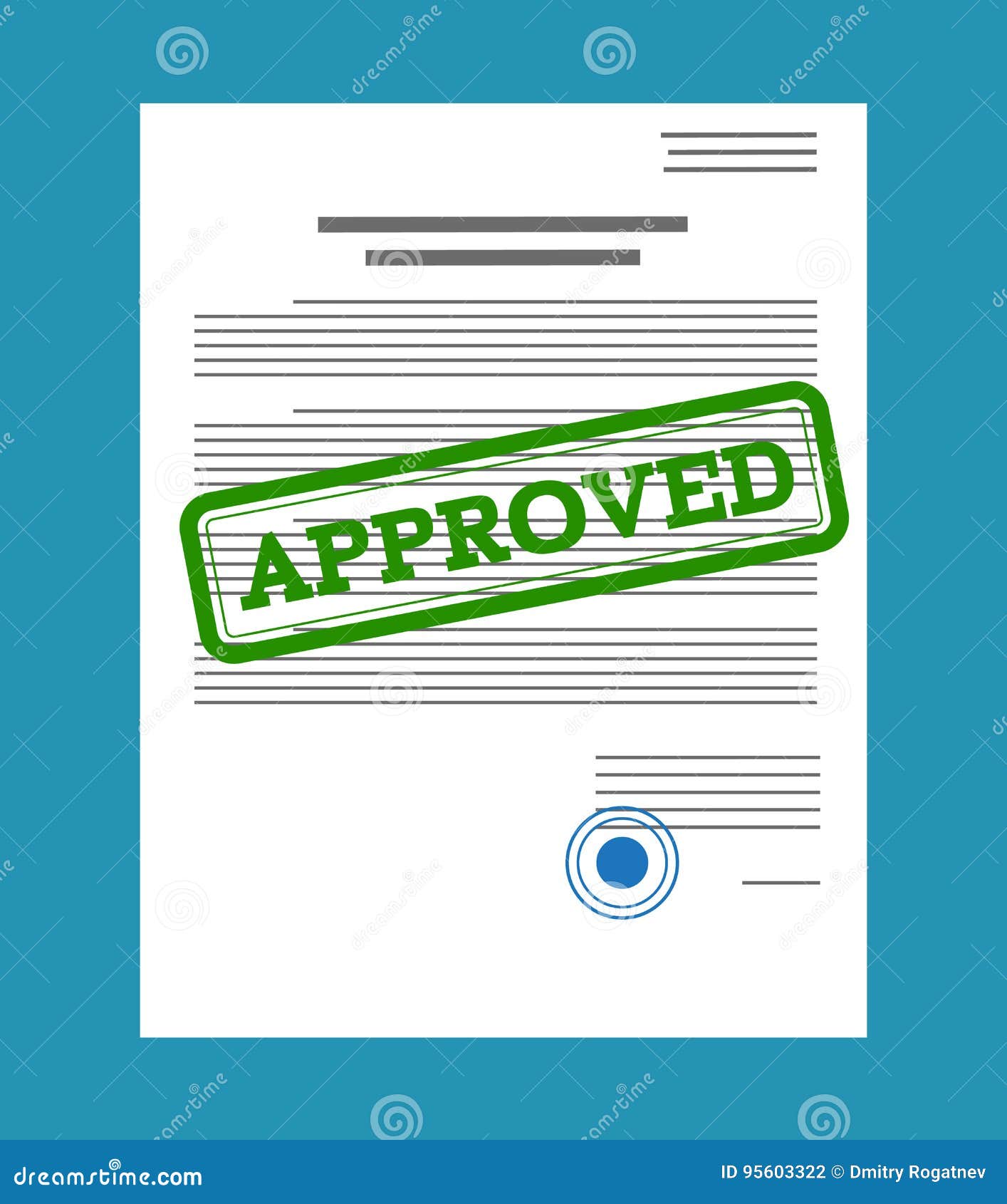 Approved paper document stock vector. Illustration of business - 95603322