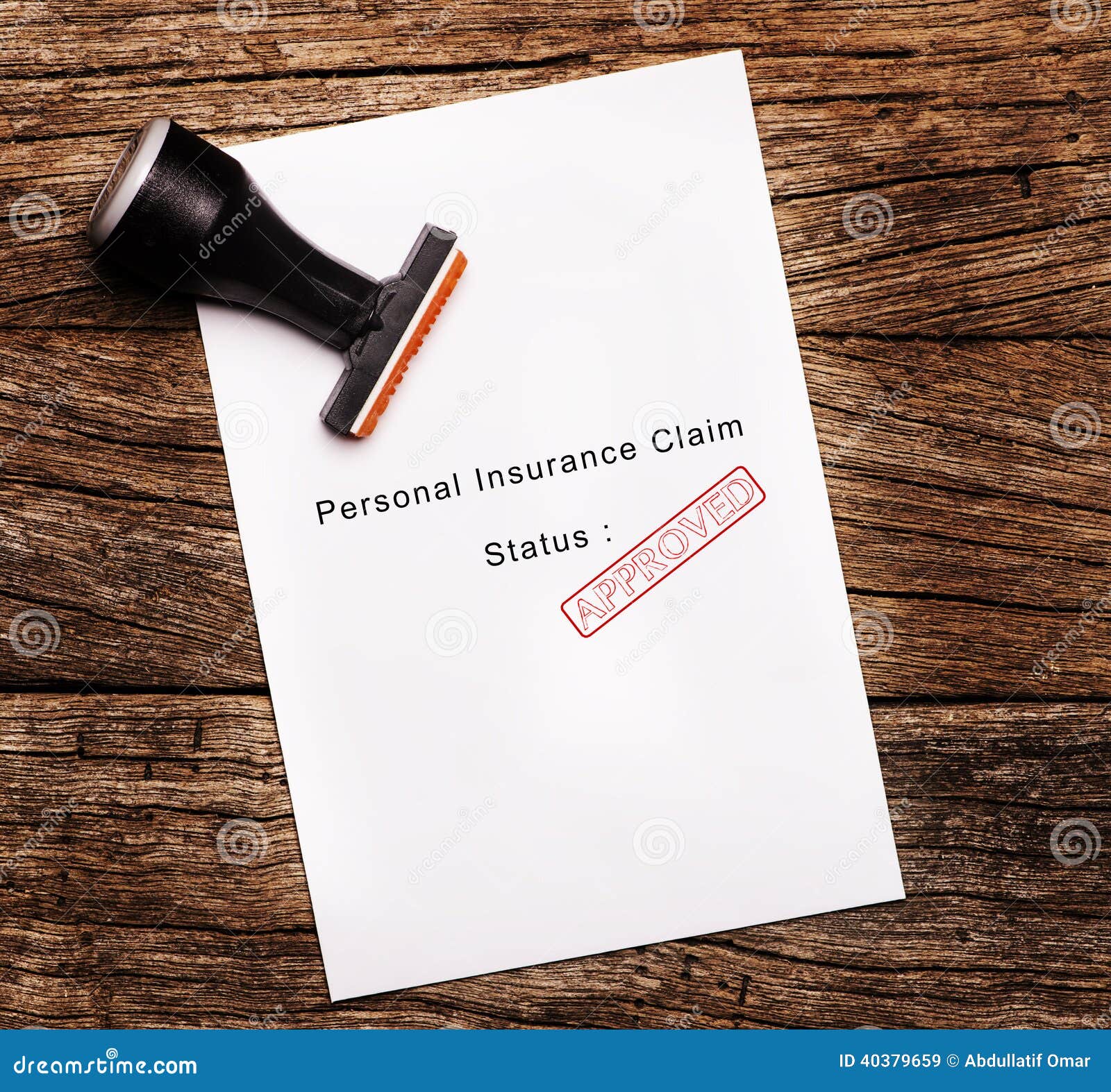 Approved Persoanl Insurance Claim Application Stock Image - Image of ...