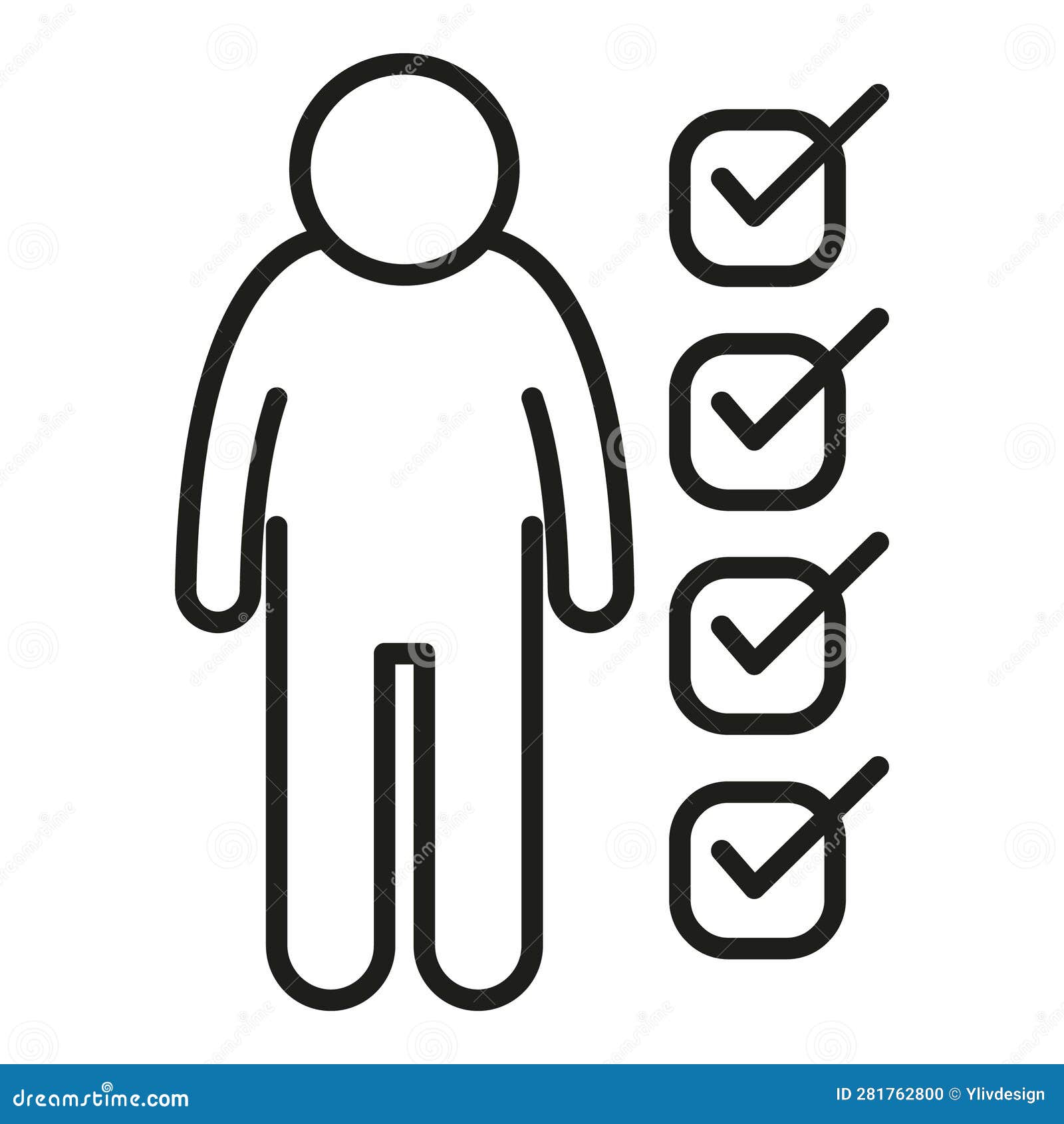 Approved Person Icon Outline . Work Human Stock Illustration ...