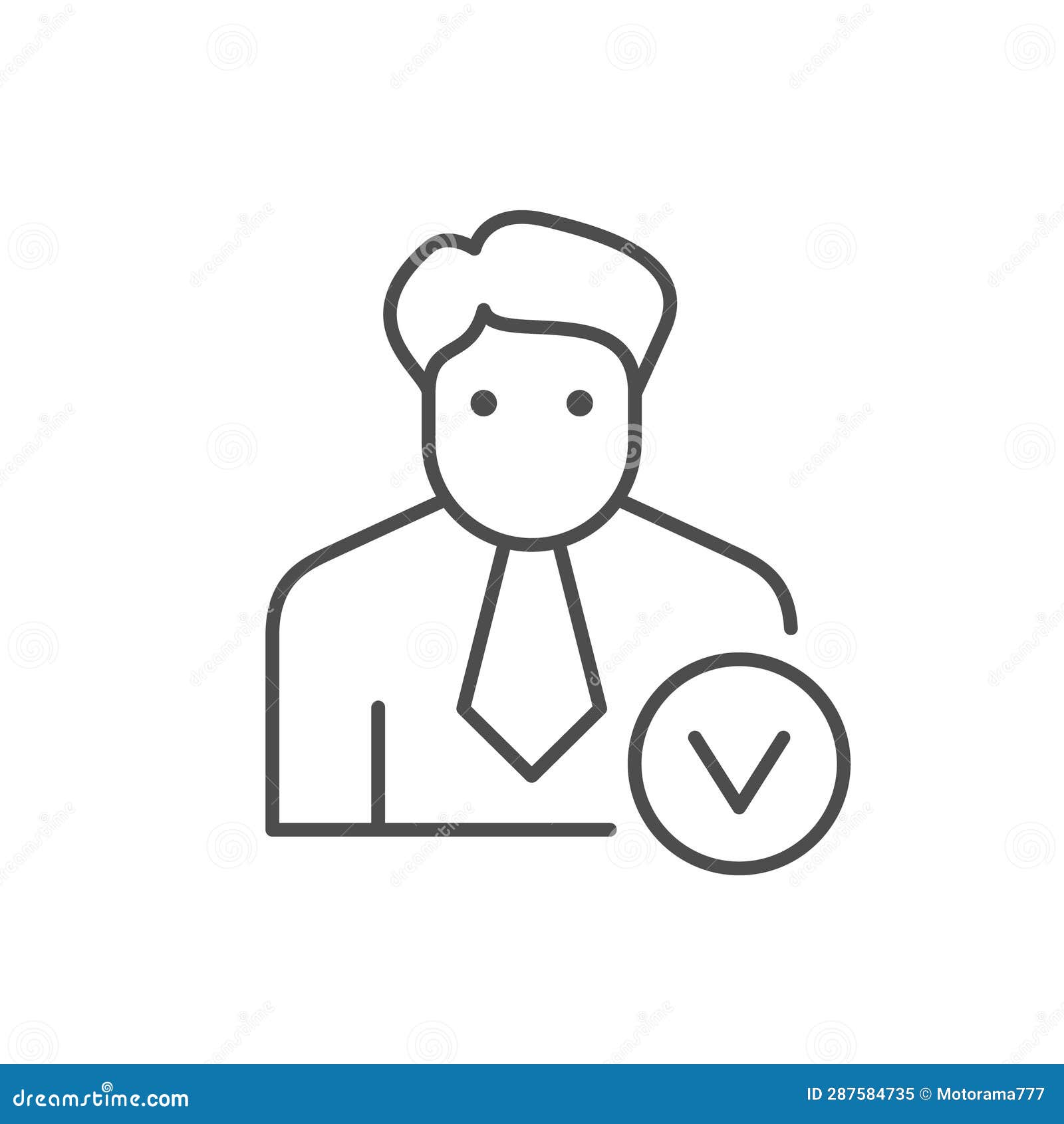 Approved Person Line Outline Icon Stock Illustration - Illustration of ...