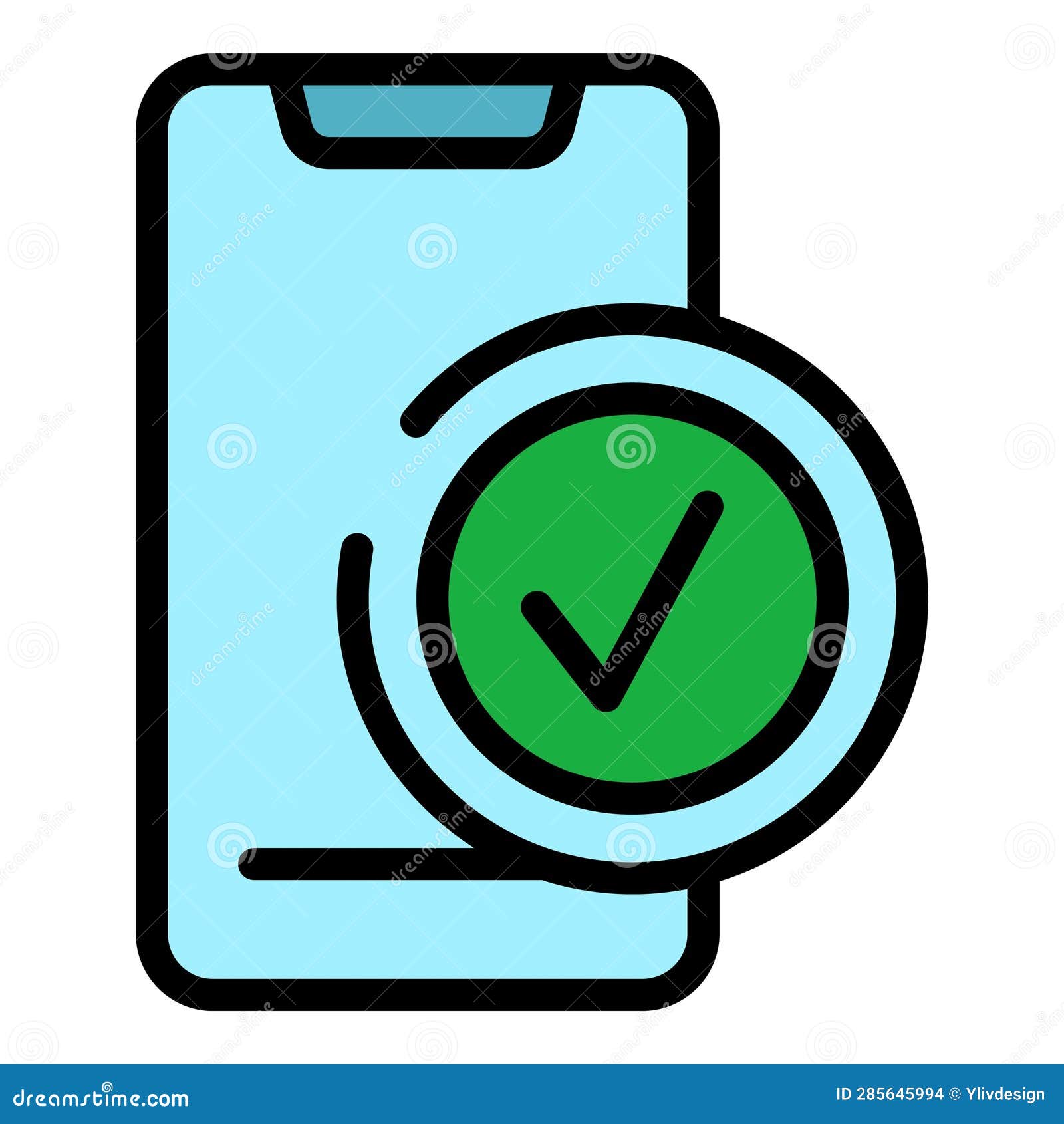 Approved Phone App Icon Vector Flat Stock Illustration - Illustration ...