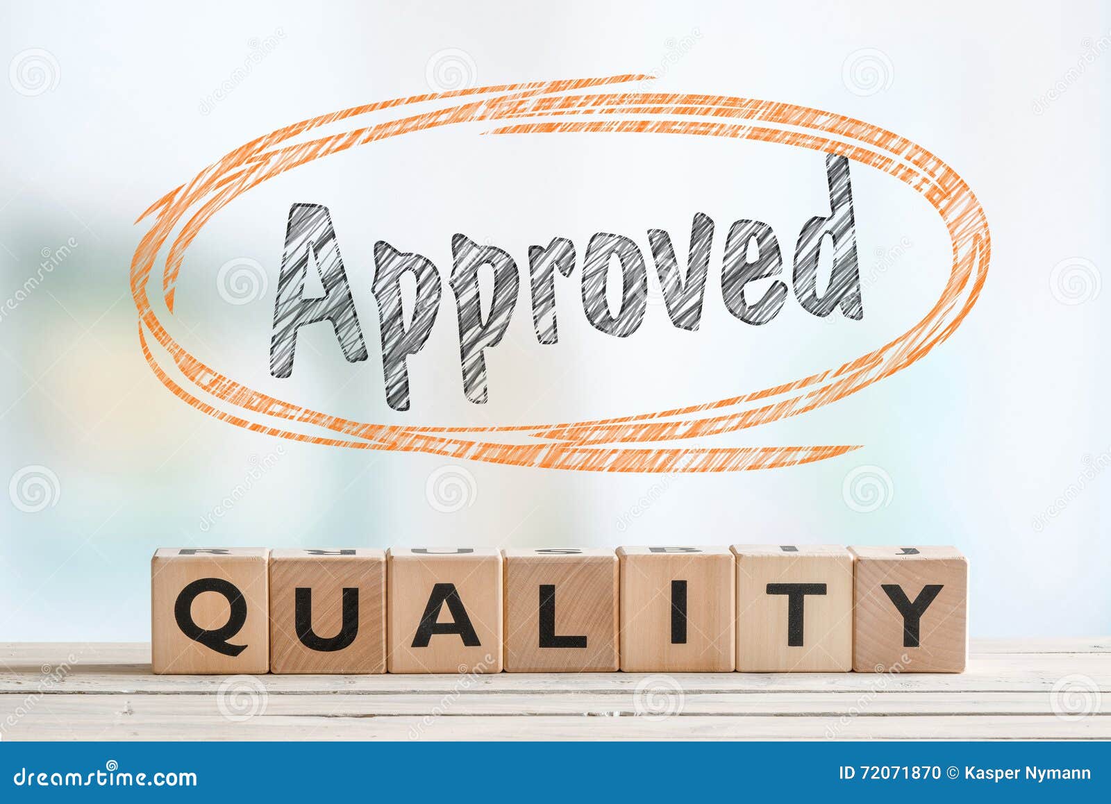 Approved Quality Sign on a Desk Stock Photo - Image of approved ...