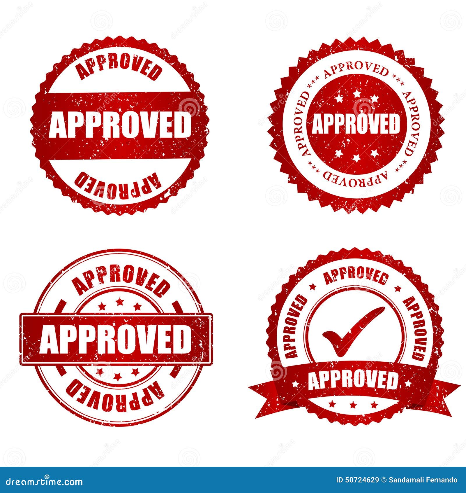 Approved Red Grunge Rubber Stamp Collection Stock Vector - Illustration ...