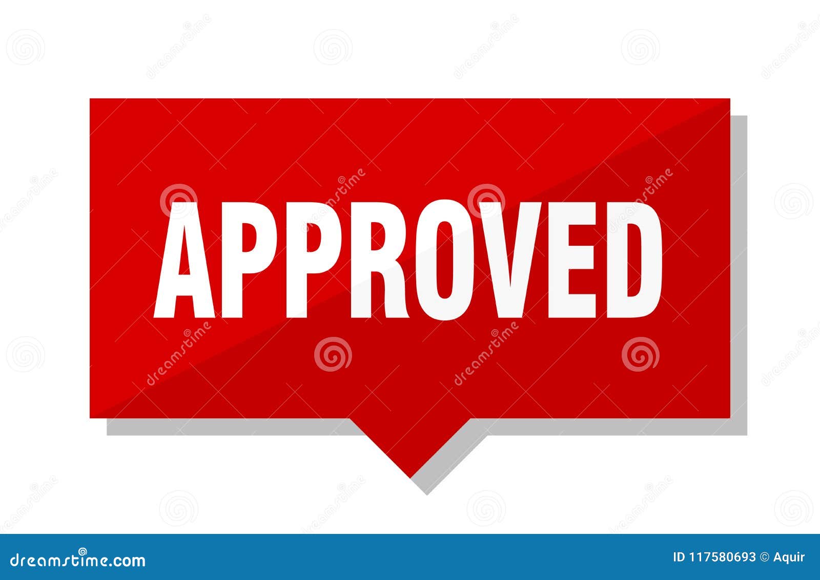 Approved red tag stock vector. Illustration of sign - 117580693
