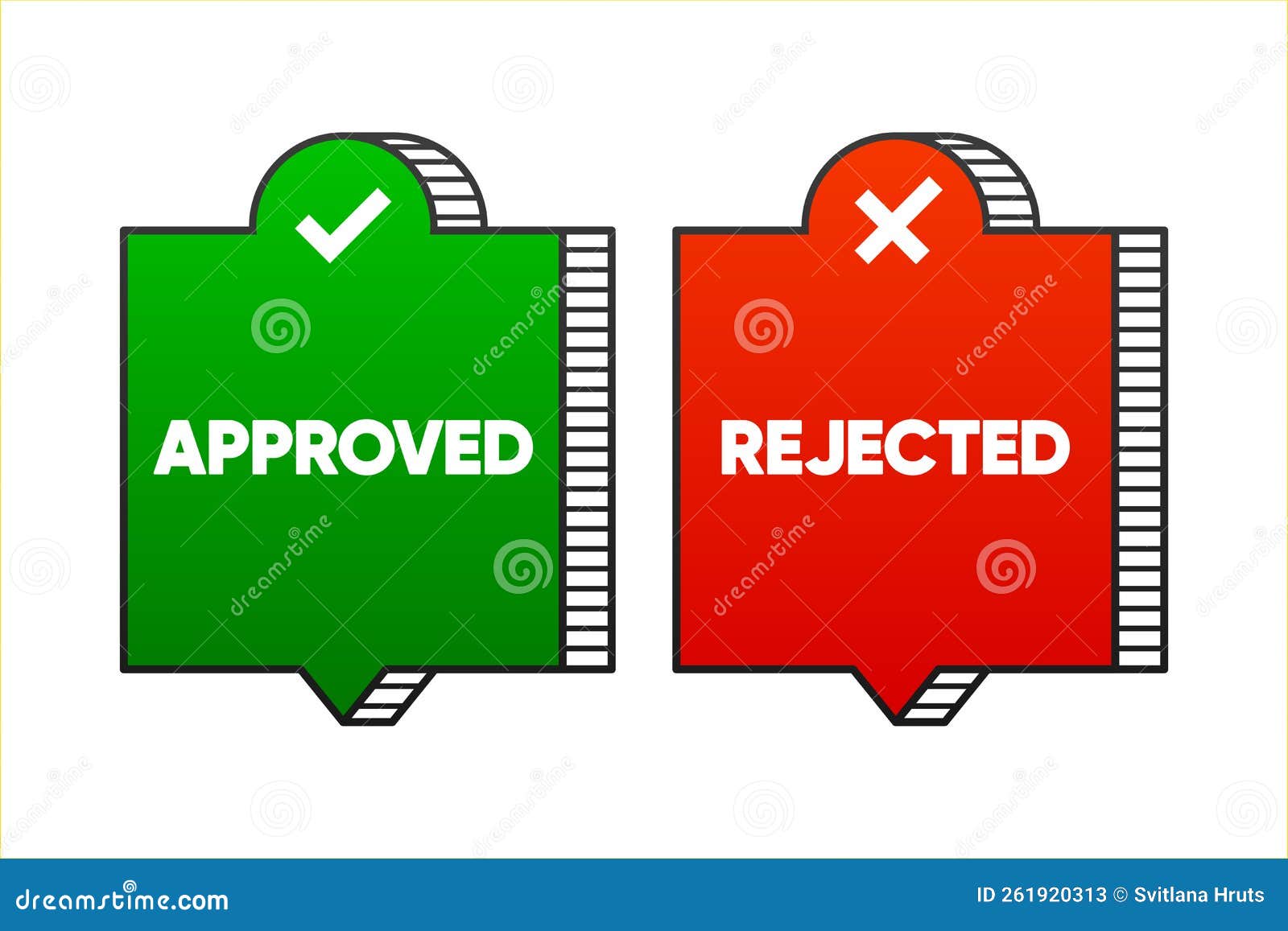 Approved or Rejected Banner in Geometry Design. Vintage Vector ...